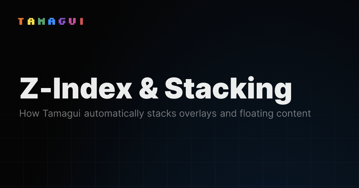 Z-Index & Stacking | Tamagui — React Native UI kit with copy-paste ...