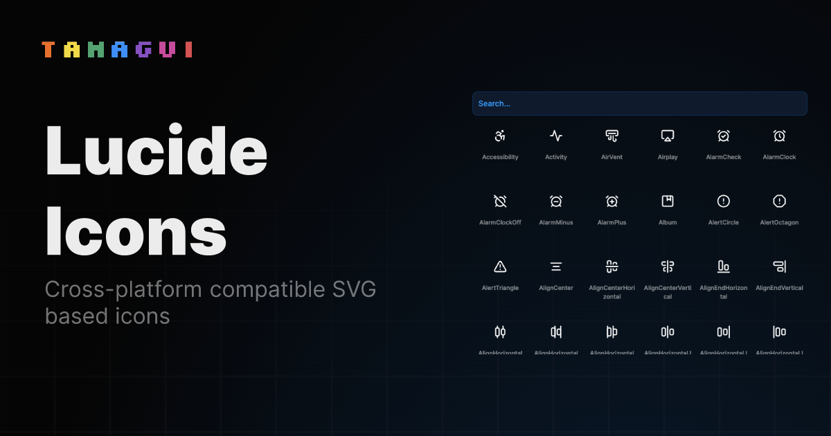 Lucide Icons | Tamagui — style library and UI kit for React Lucide Icons | Tamagui — style library and UI kit for React